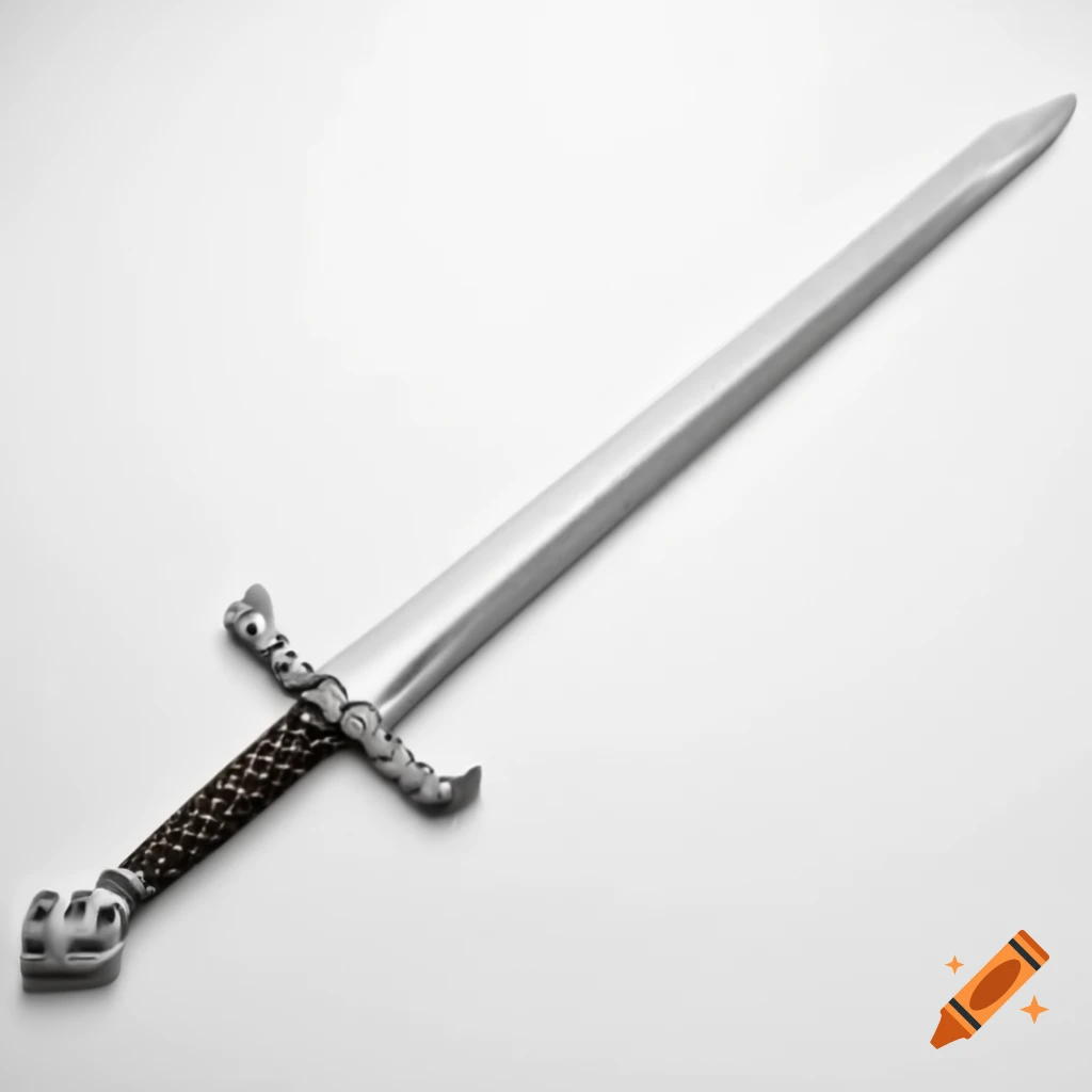 Silver short sword on white background on Craiyon