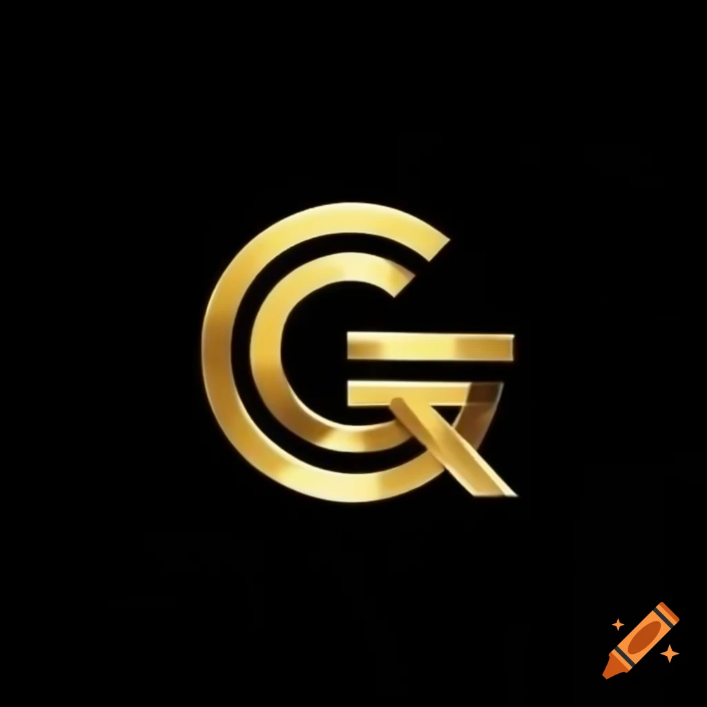 Golden letter G logo on black background on Craiyon