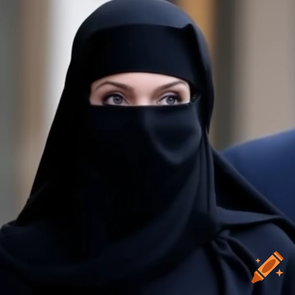 Veiled woman wearing black transparent veil on Craiyon