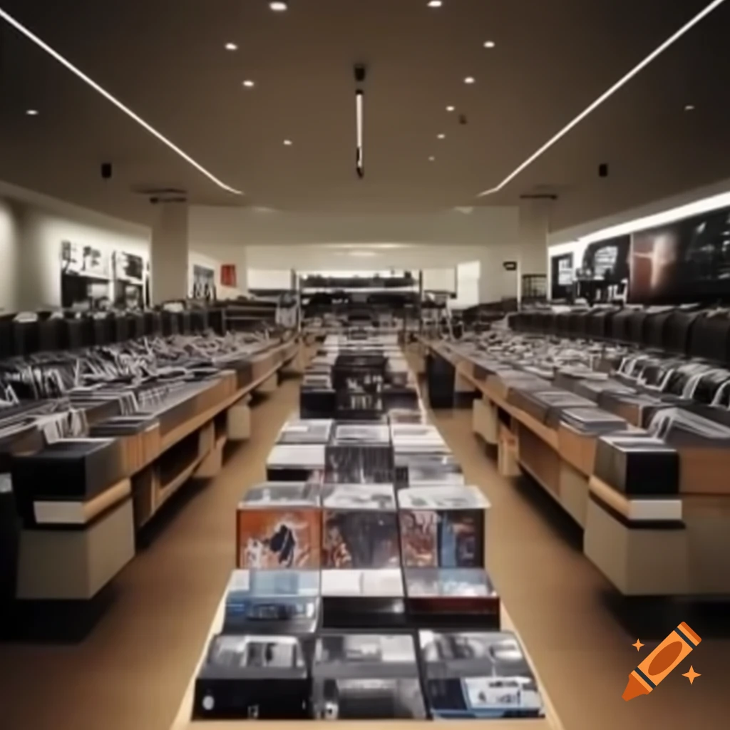 Record store inside a mall on Craiyon