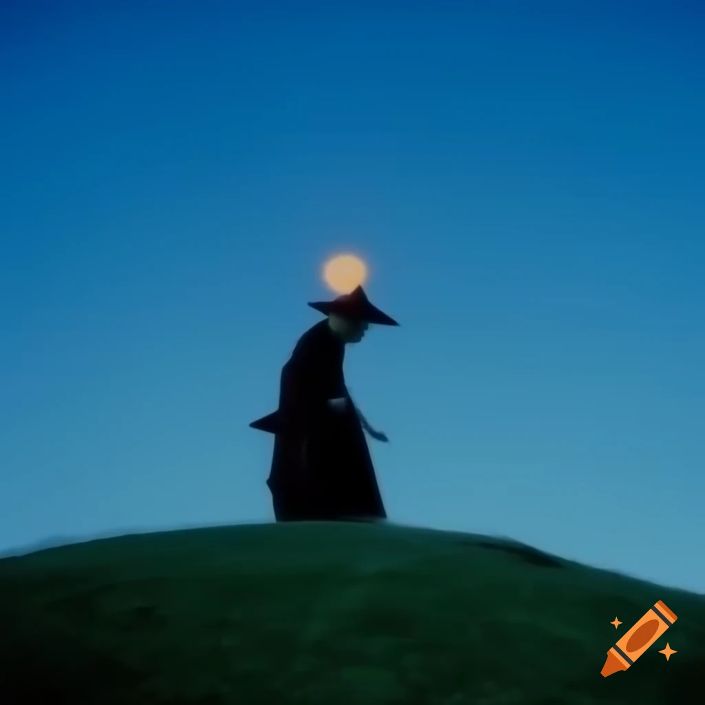 Dark moonless night in village with young farmer walking on narrow path ...