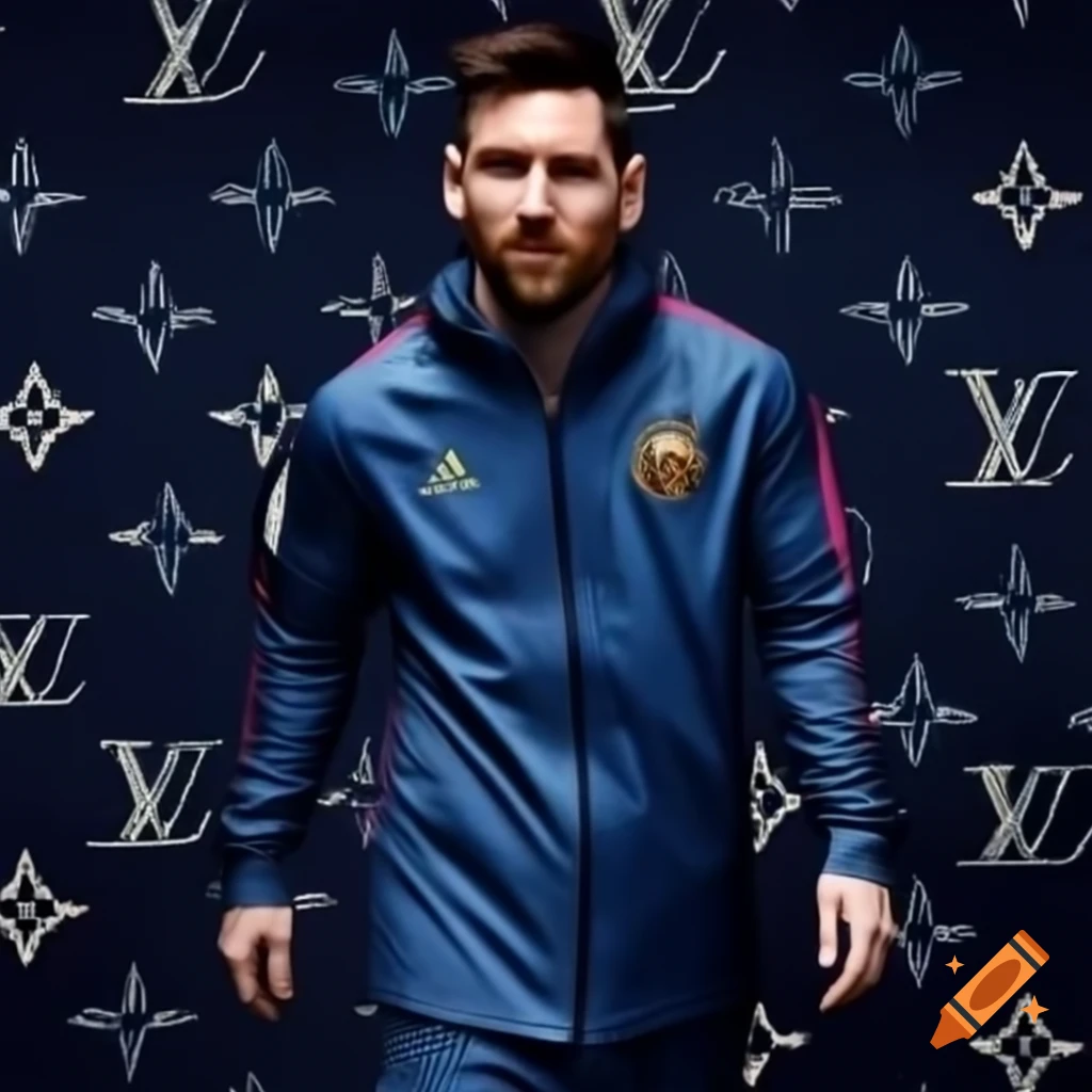 Messi wearing louis vuitton jacket on Craiyon