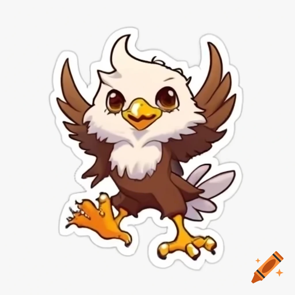 Cute and unique eagle sticker design on Craiyon