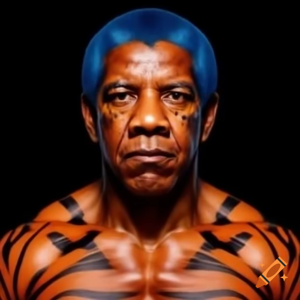 Muscular character inspired by denzel washington with tiger-style ...