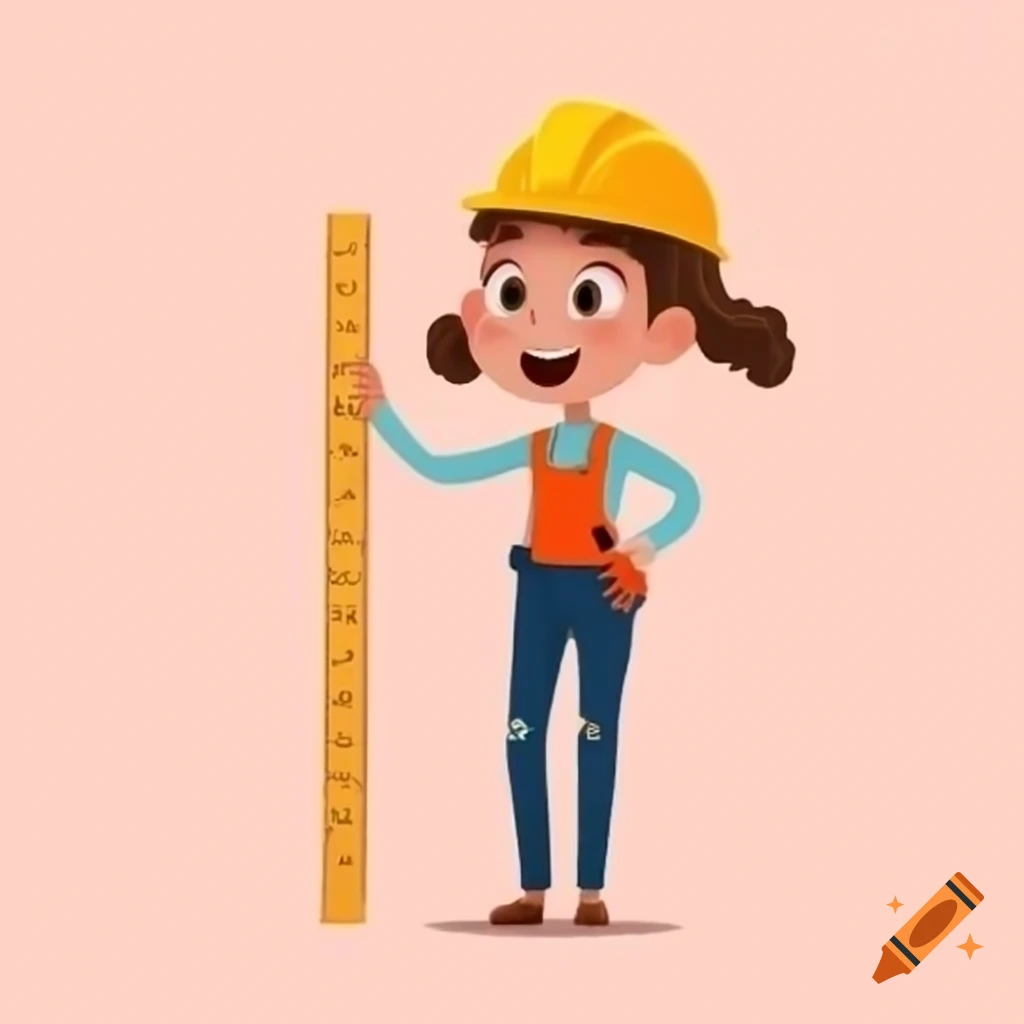 Funny engineer girl holding a T ruler on Craiyon