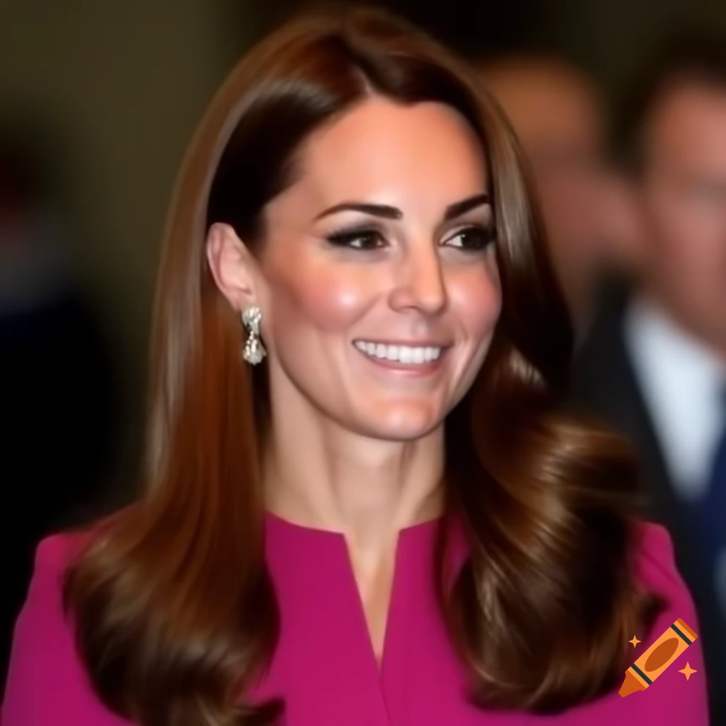 Catherine middleton showcasing a new hairstyle with straight chestnut ...