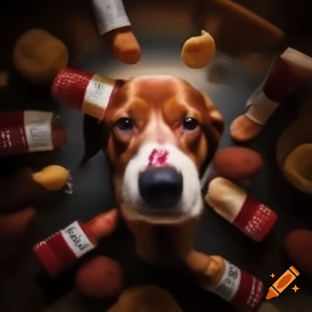 Dog food labels featuring donald trump's face on Craiyon