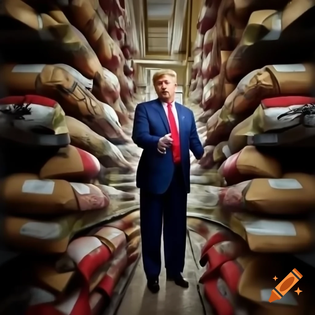 Dog food labels featuring Donald Trump's image on Craiyon