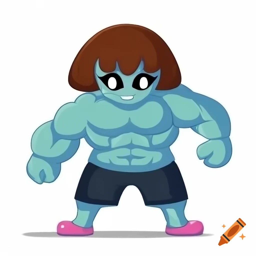 Muscular frisk character from undertale on Craiyon