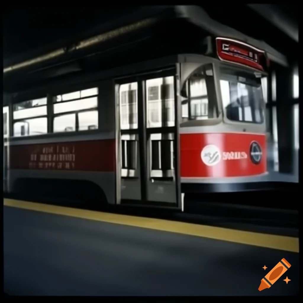 4-Car GATA LRV trolley entering Underground Liberty Street Station in ...