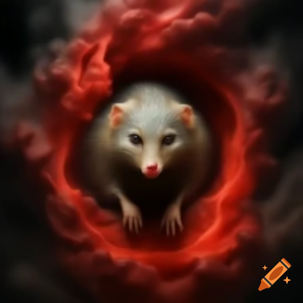 Pack of rats with red eyes and sharp teeth on Craiyon