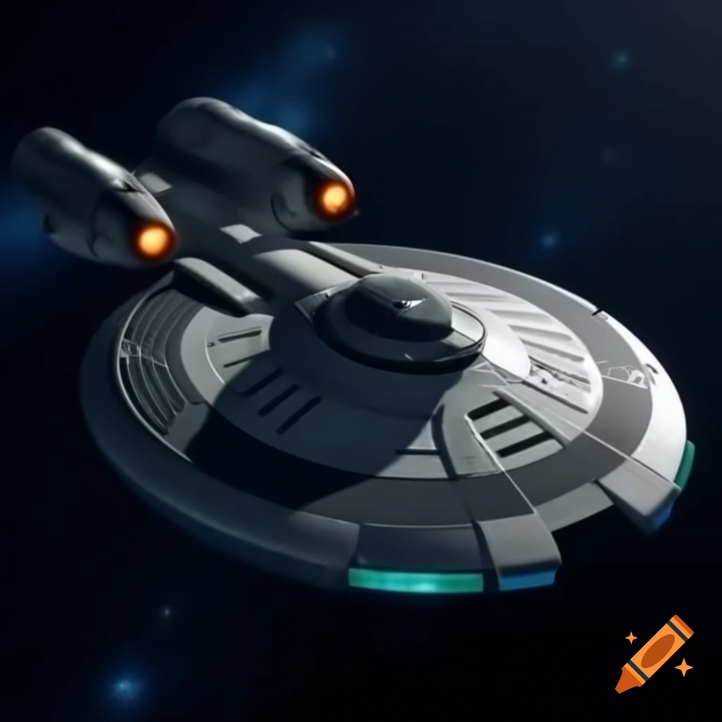 Futuristic starship in space on Craiyon