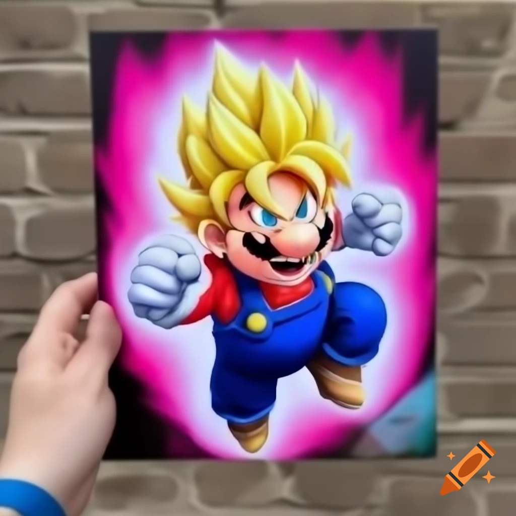 Super Saiyan themed Mario brothers illustration on Craiyon