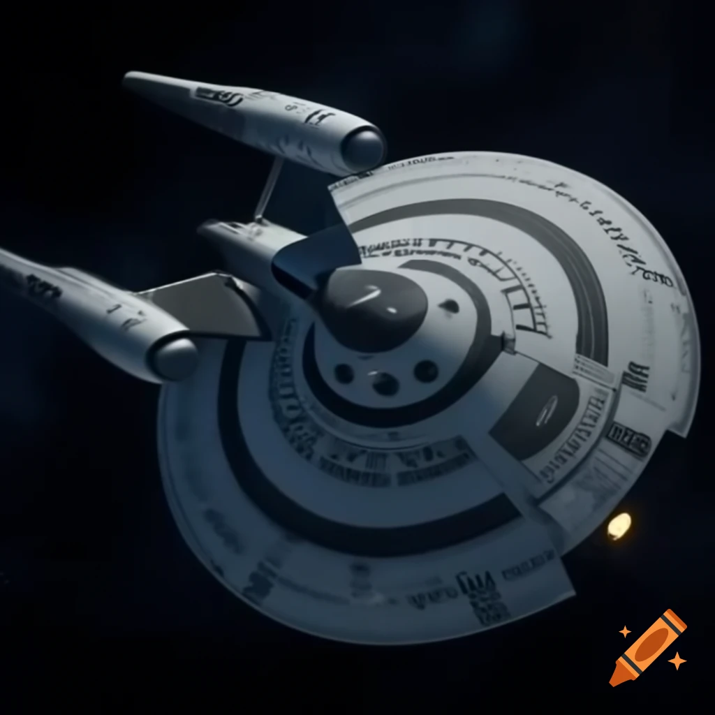 Futuristic starship design in space on Craiyon