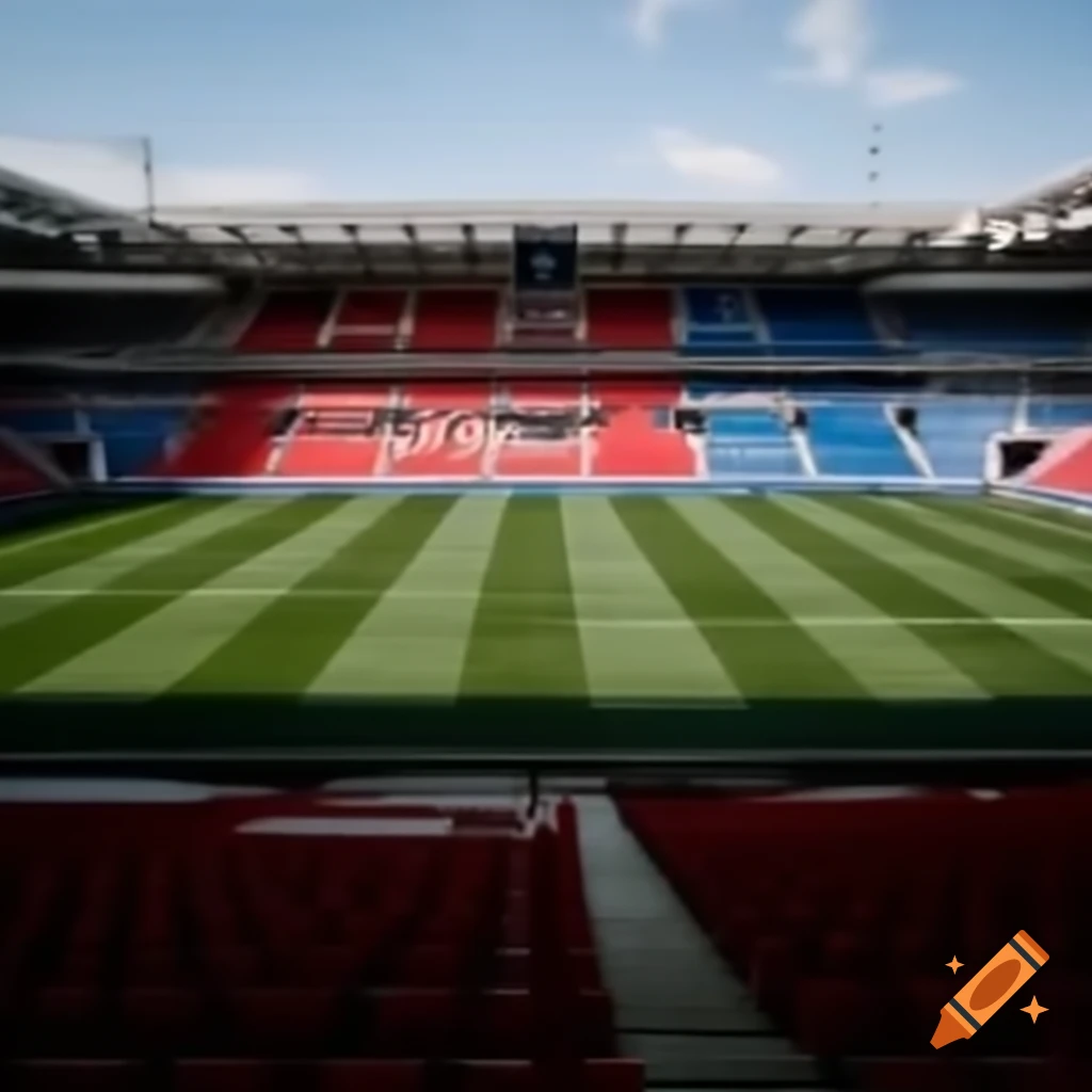 Small red and blue stadium on Craiyon