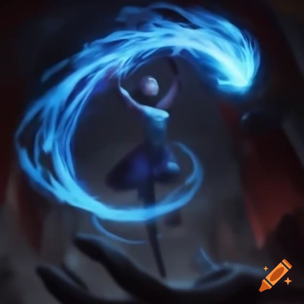 Malevolent figure cloaked in shadows wielding blue energy and obsidian ...