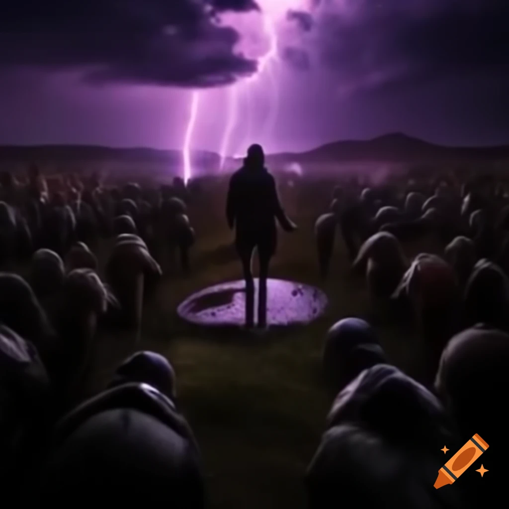 High-definition scene of wizards casting lightning spells in a battle ...