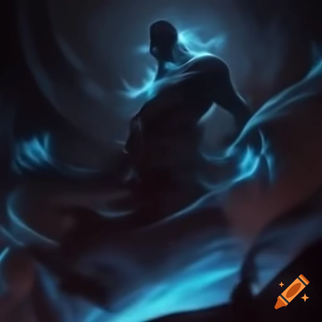 Menacing figure wielding electric blue energy with obsidian talons ...