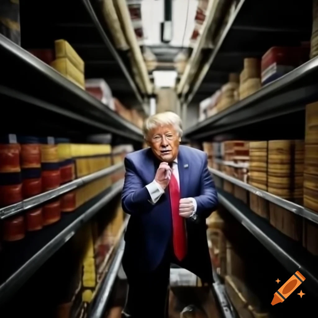 Dog food labels featuring Donald Trump's image on Craiyon