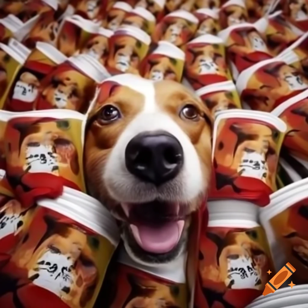 Dog food labels with political satire featuring Donald Trump's face on ...
