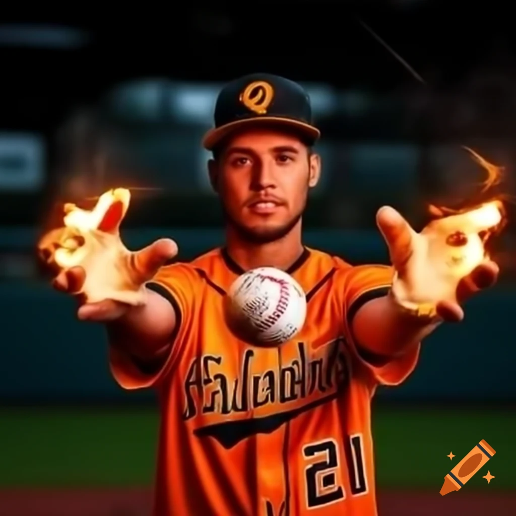 Baseball player with intense focus hitting a fast-moving ball on Craiyon