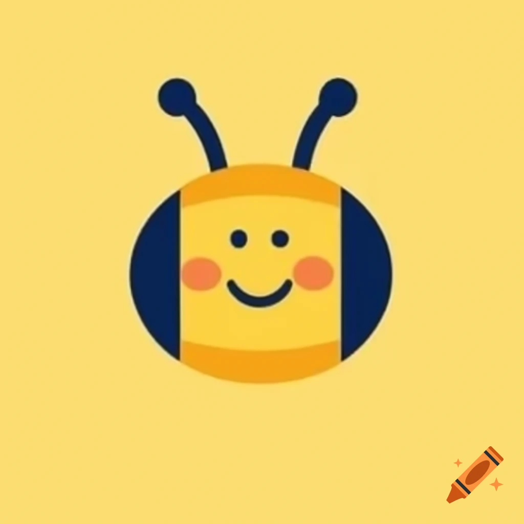 Friendly bee head logo design on Craiyon