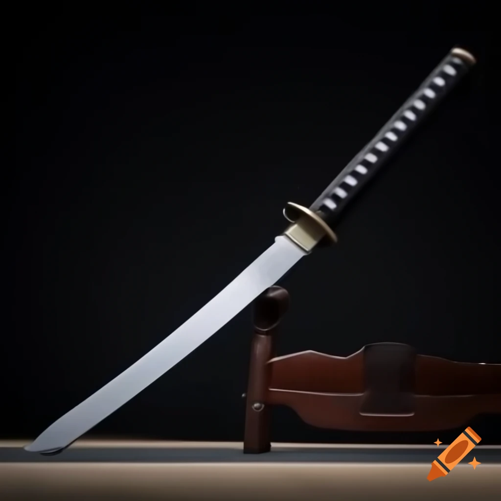 Japanese short blade on floor in dark fantasy setting, realistic style ...