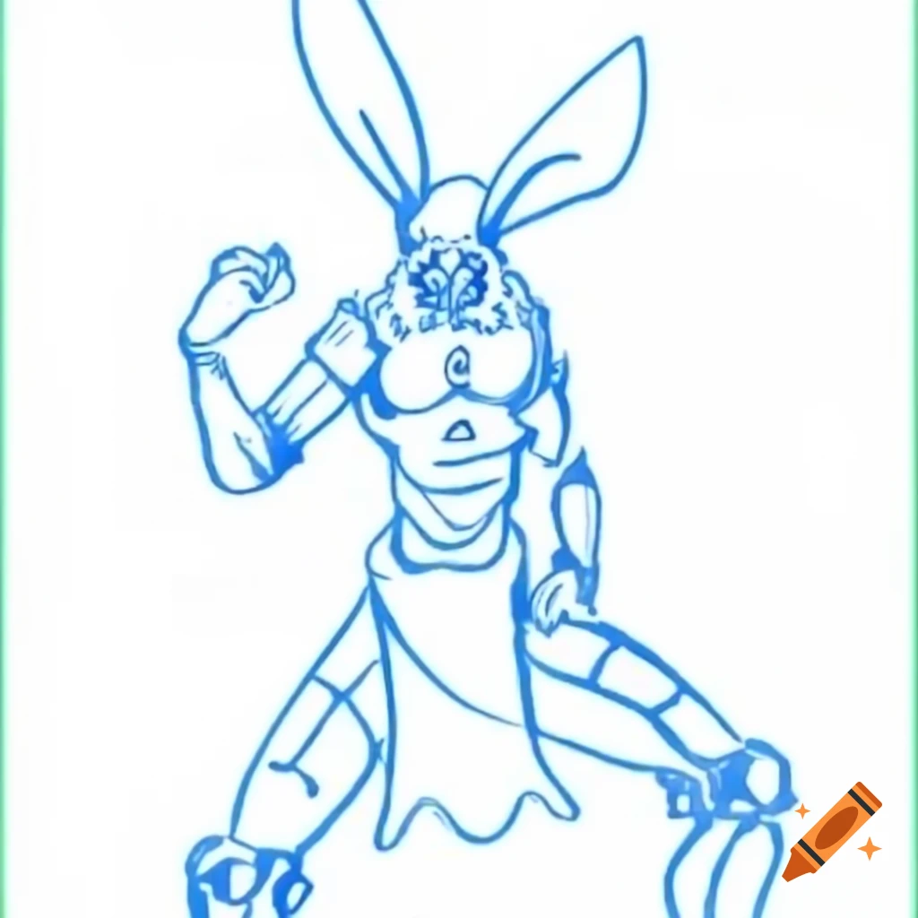 Humanoid bunny stand with claws from jojo's bizarre adventure on Craiyon