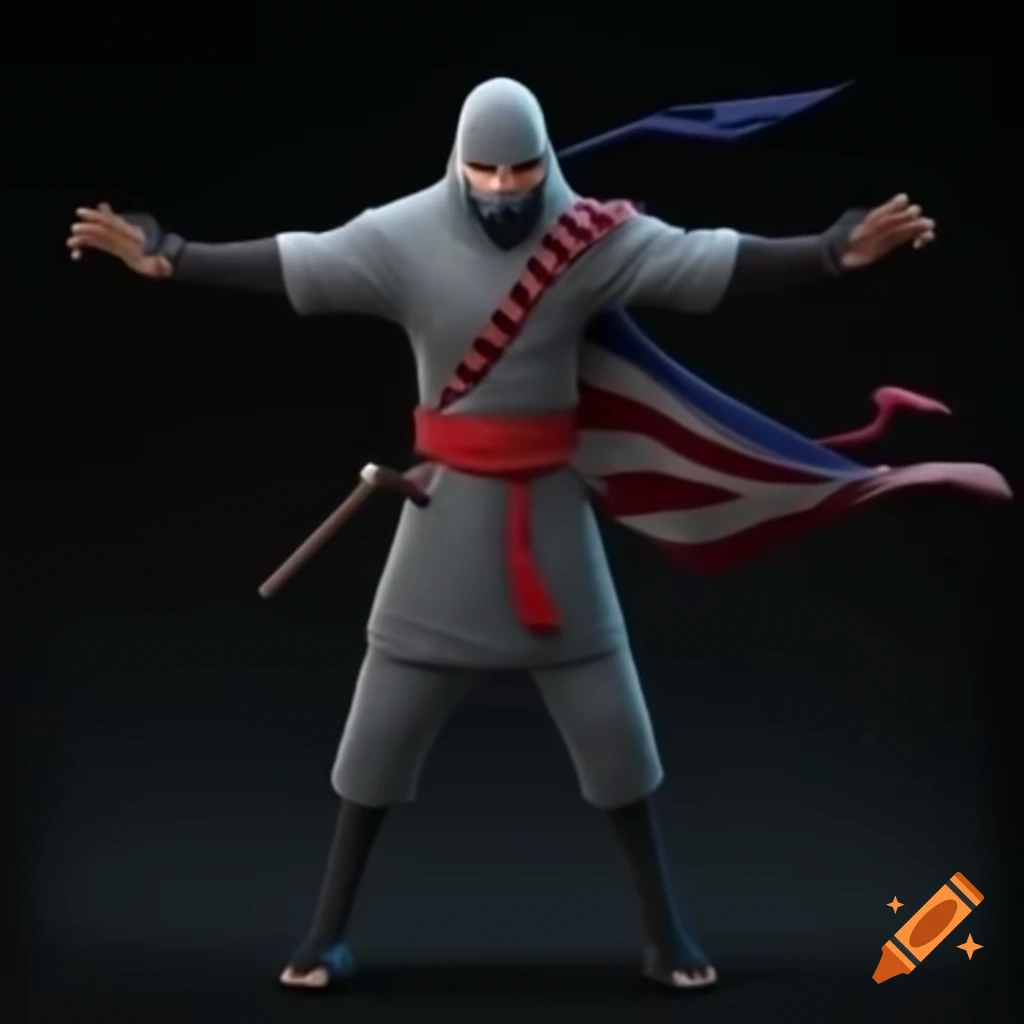 White ninja character design on Craiyon
