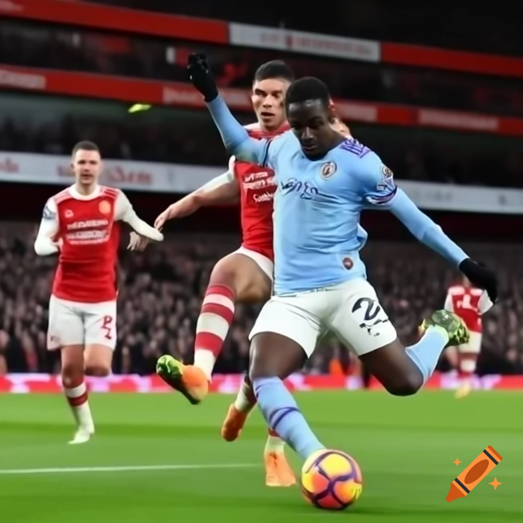 Manchester City versus Arsenal football match on Craiyon