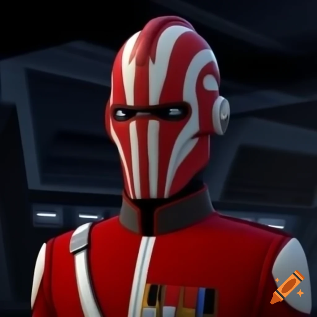 Red-and-white clad Emperor's Royal Guard from Star Wars on Craiyon