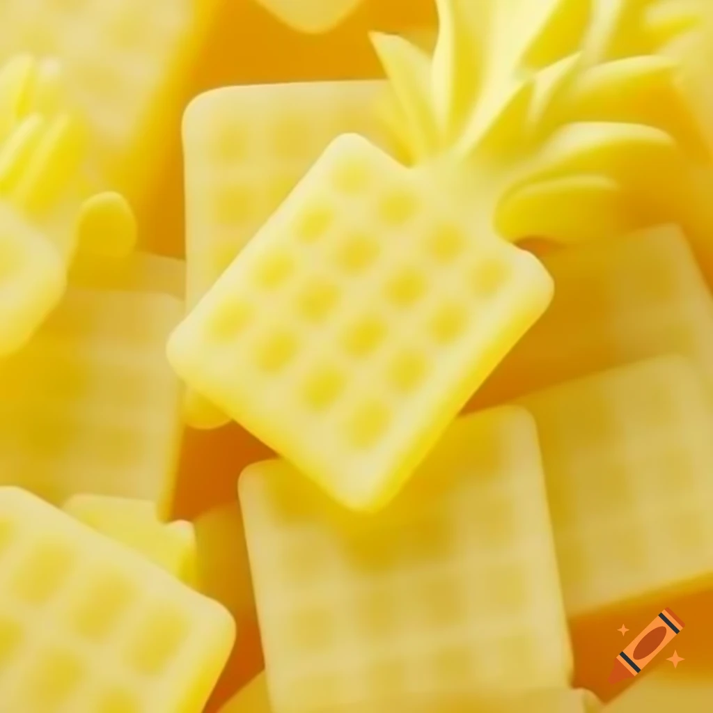 Yellow pineapple gummies in vibrant colors on Craiyon
