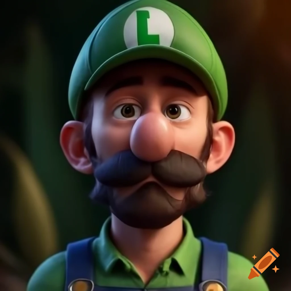 Luigi carrying a large shark wearing blue sneakers on Craiyon