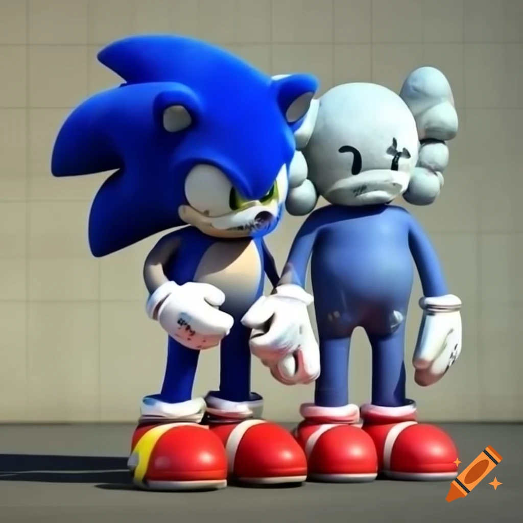 Sonic and Shrek celebrating together on Craiyon