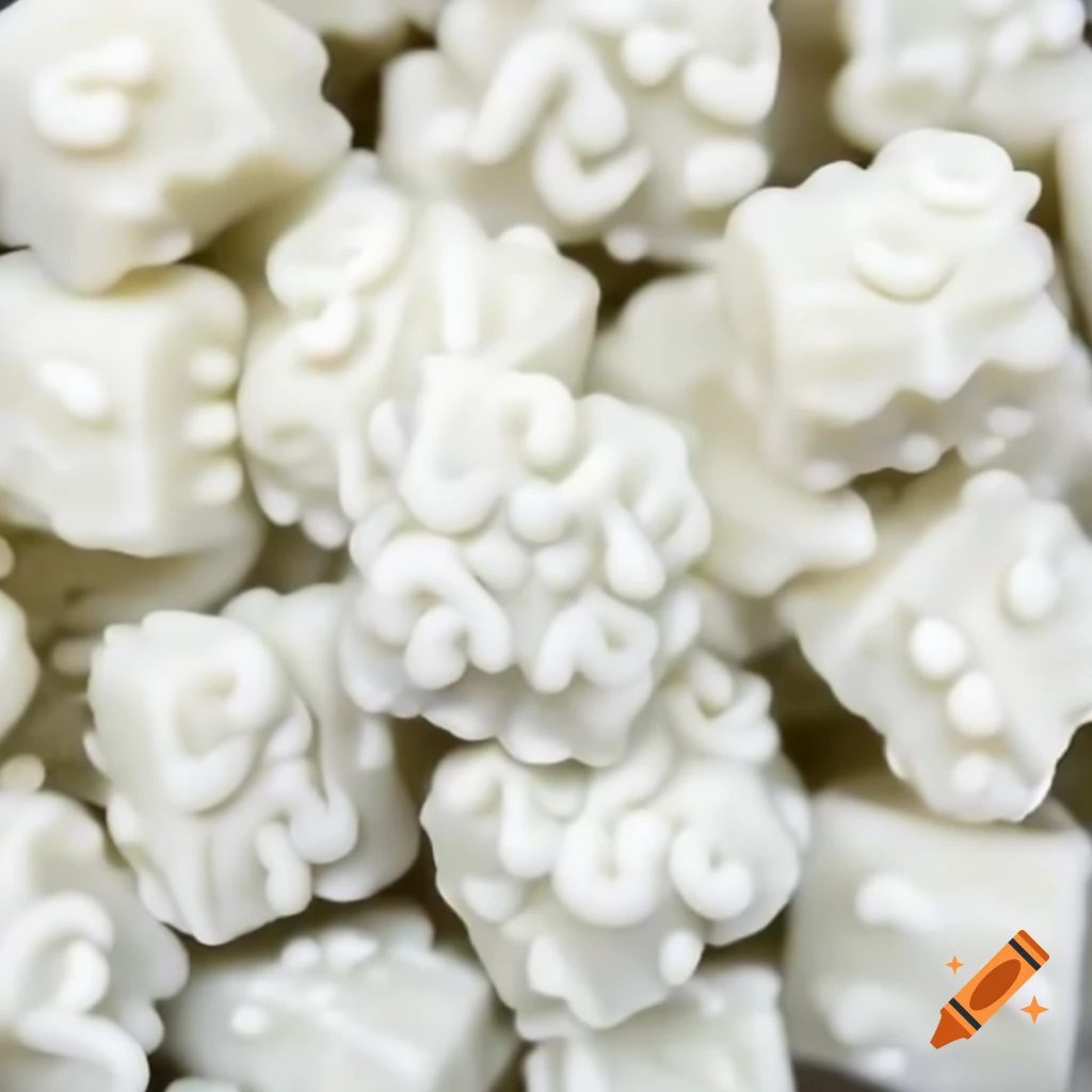White dragon-shaped gummies on Craiyon