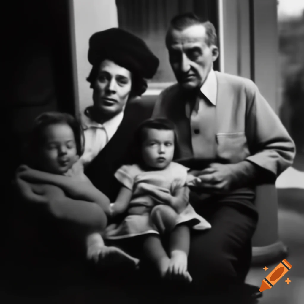 Realistic depiction of an Italian family from the 1960s on Craiyon