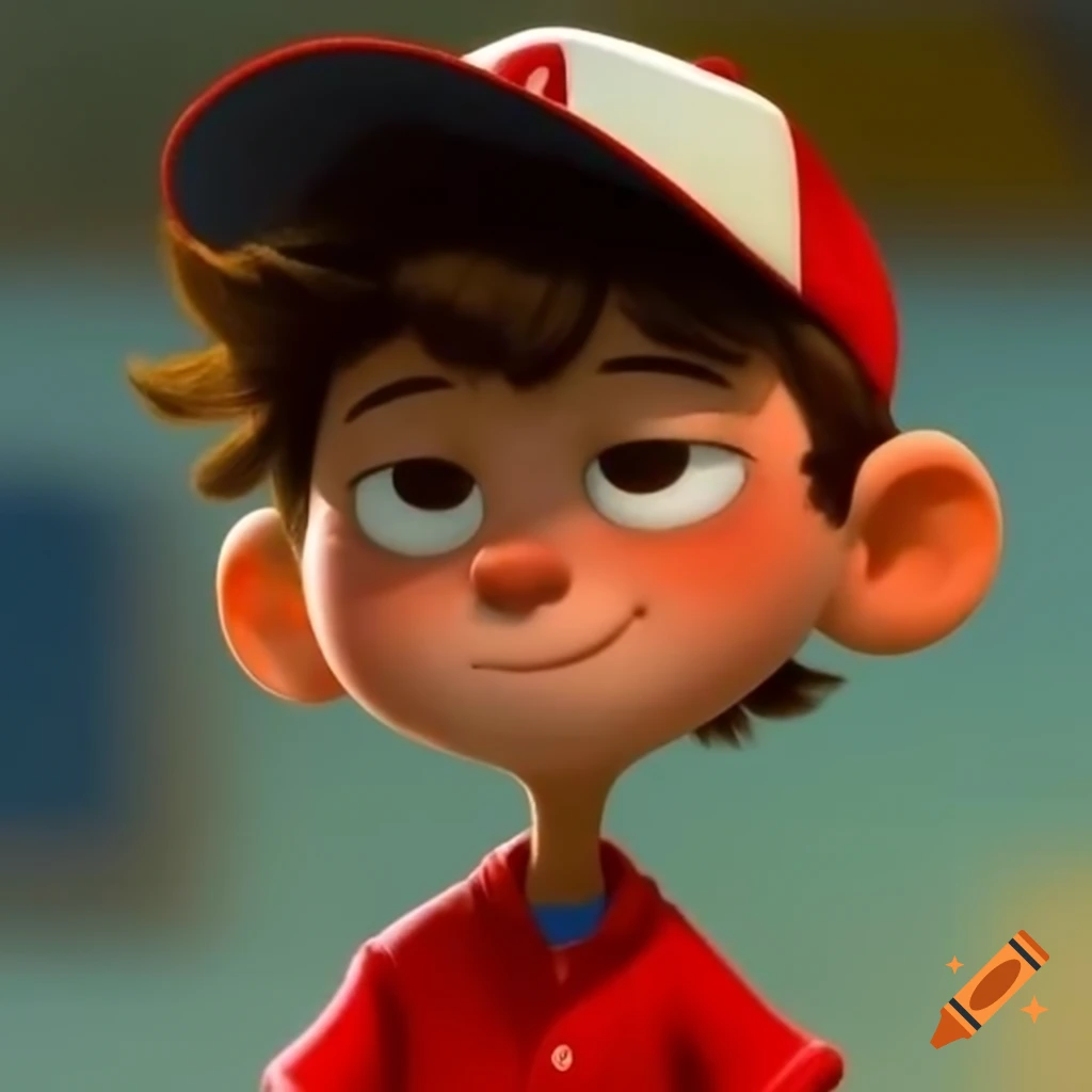 South Park character with red hair, blue t-shirt, and white shorts on white background on Craiyon