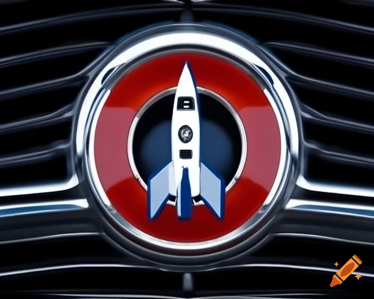 Car brand logo with rocket and two w elements on Craiyon