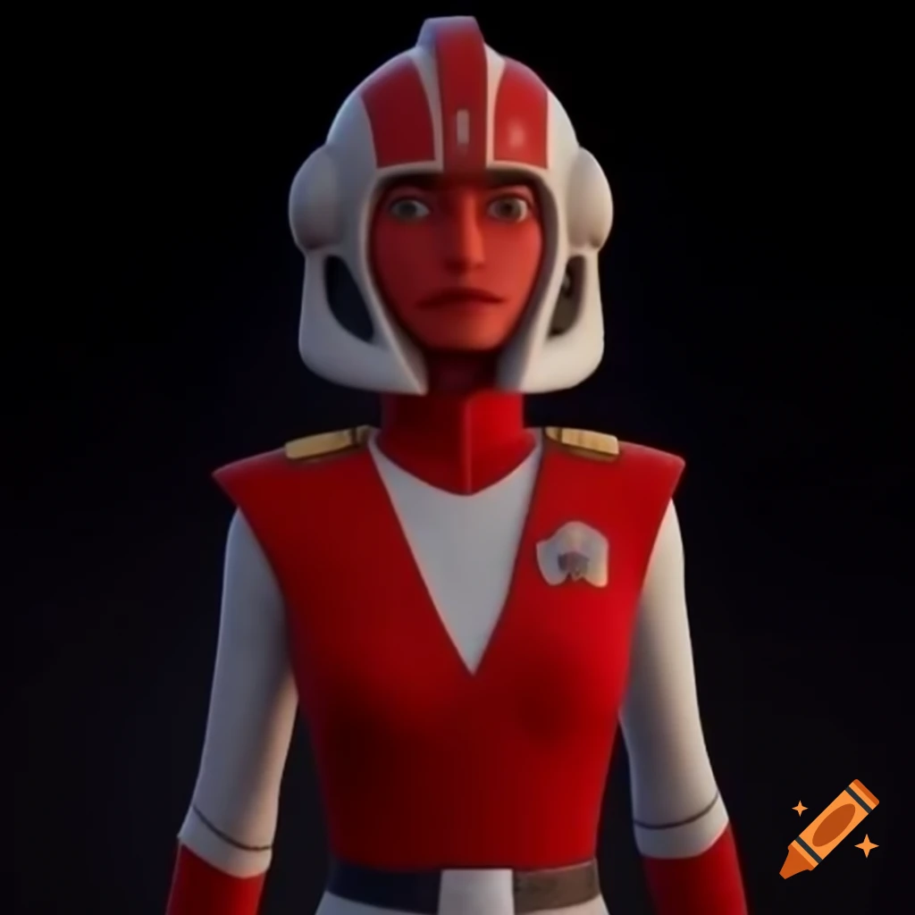 Red-and-white clad Emperor's Royal Guard from Star Wars on Craiyon