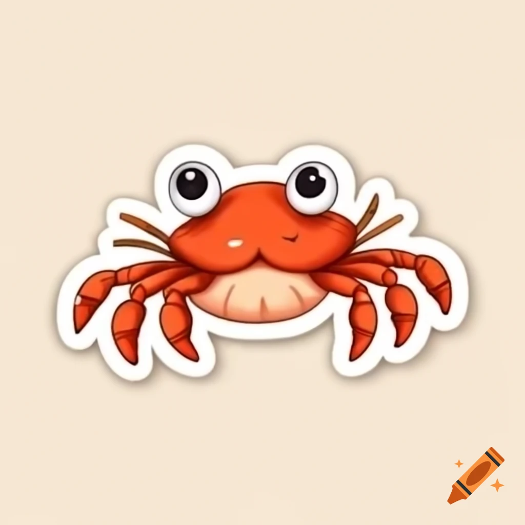 Cute crab sticker design on Craiyon