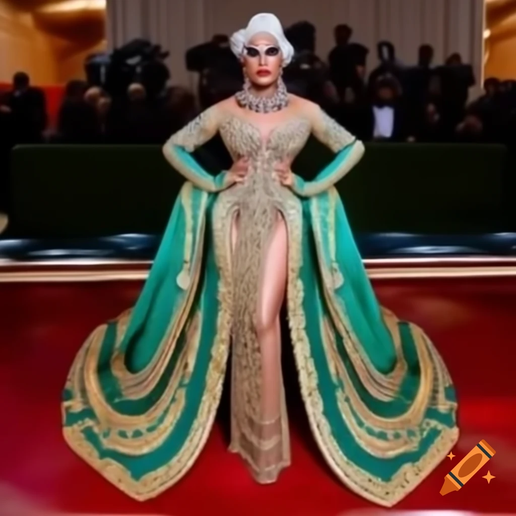 Jade jewel in stunning gown on red carpet at rupaul's drag race on Craiyon