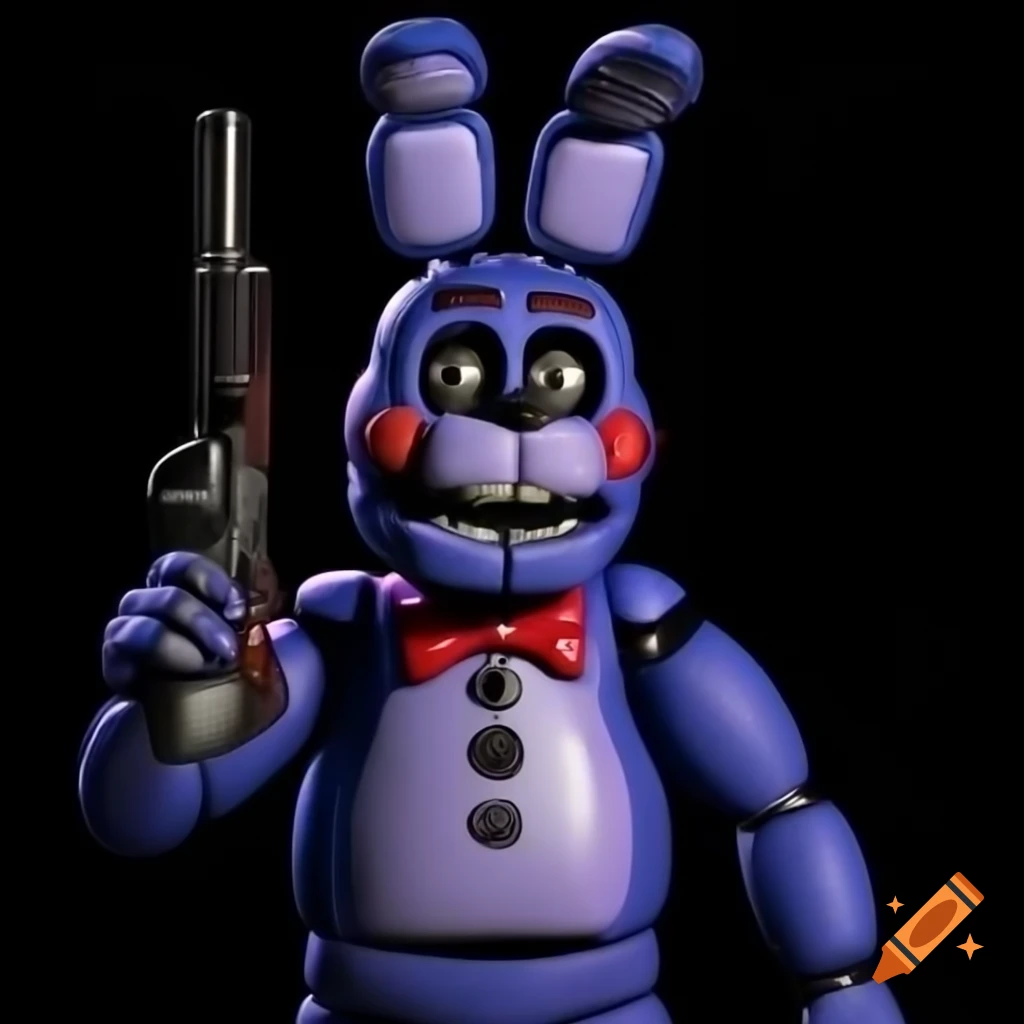 Fuzzy freddy fazbear holding trophy and taking a victory bow on Craiyon