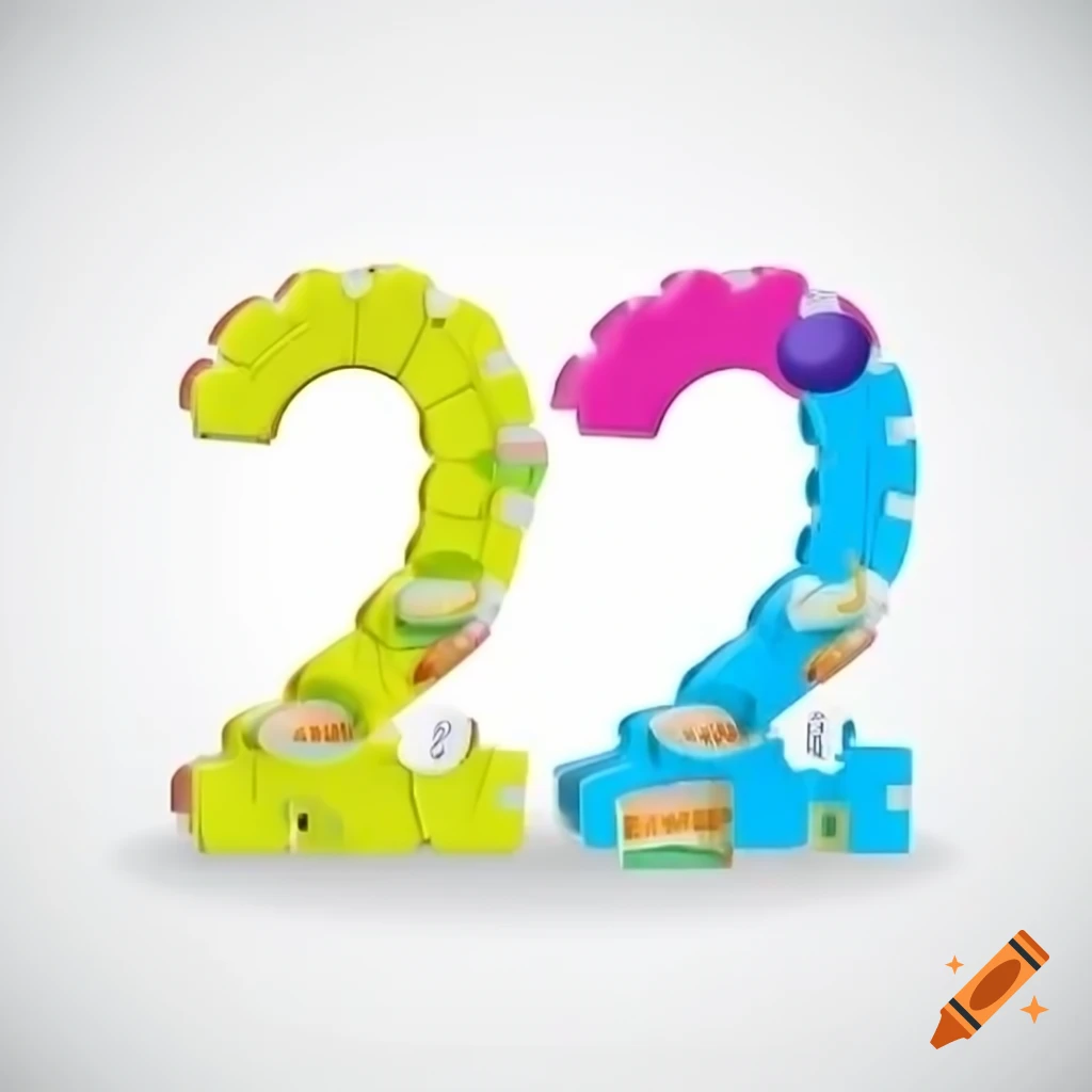 3d number 2 filled with various supermarket products on Craiyon