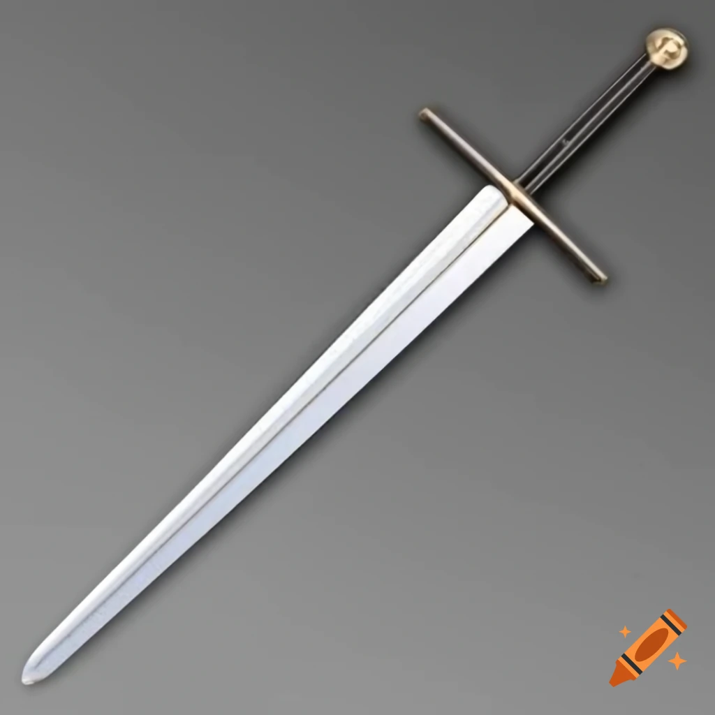 Realistic knight's sword against plain background on Craiyon