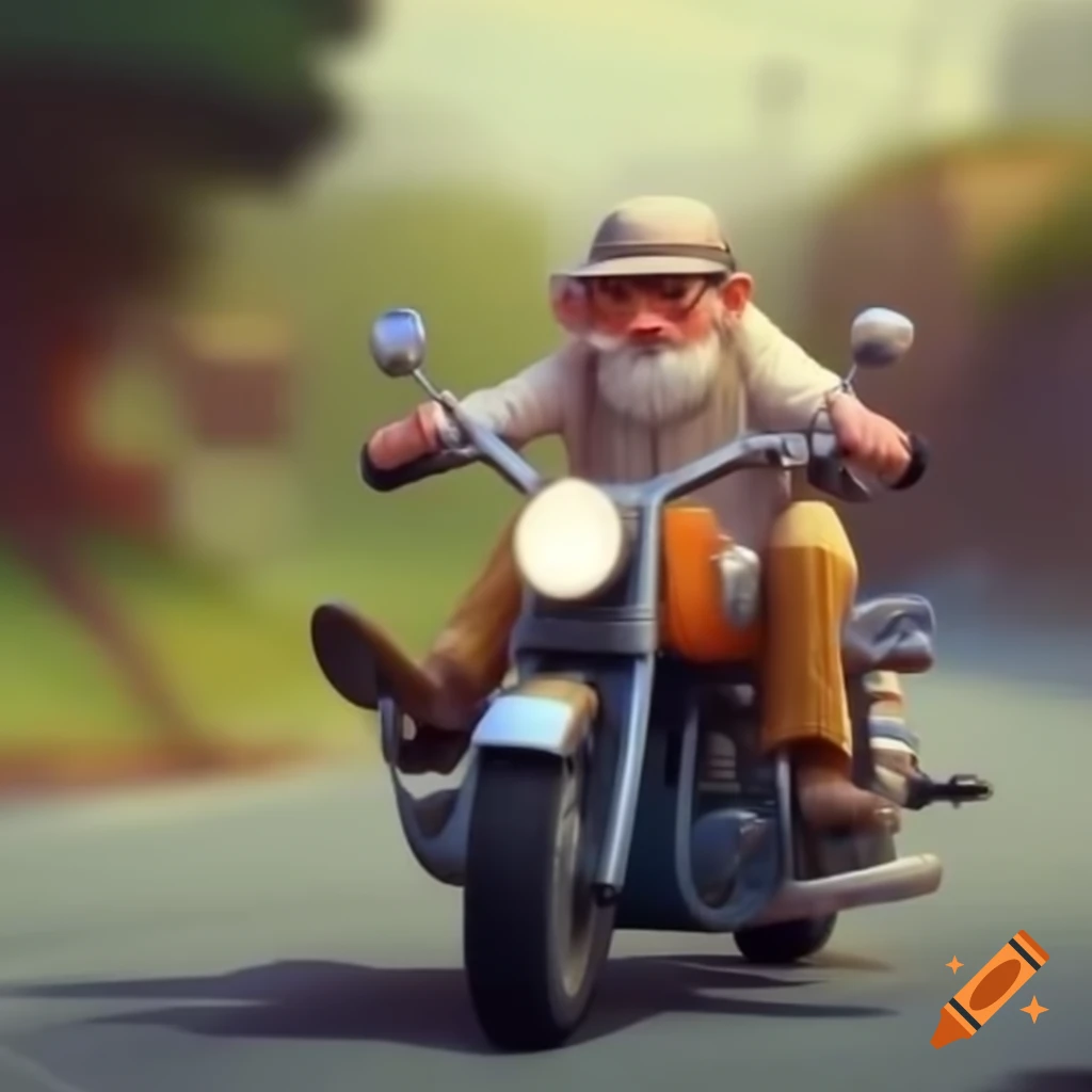 Viking riding a motorcycle on Craiyon