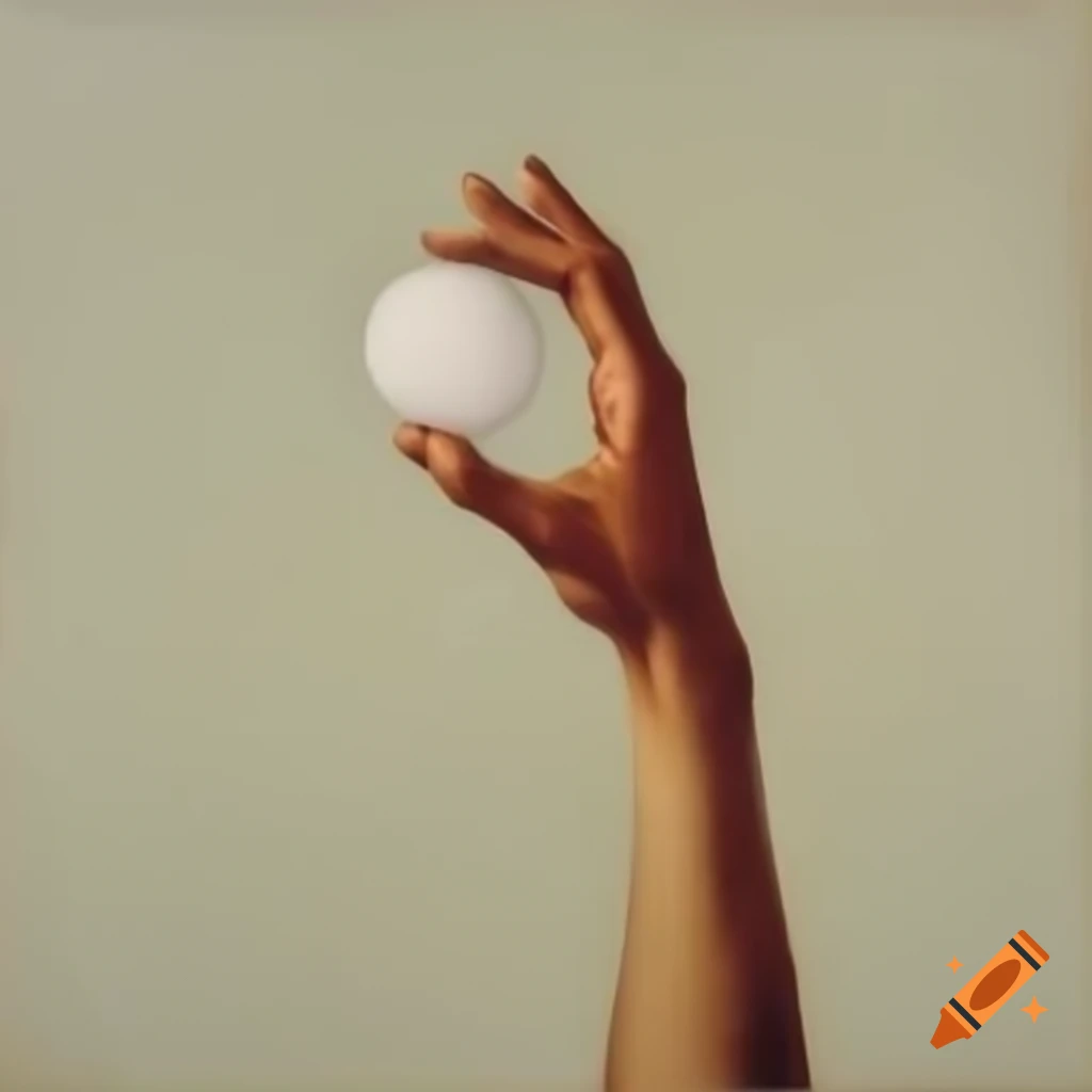 Arm holding invisible sphere in simple background, Goya style on Craiyon