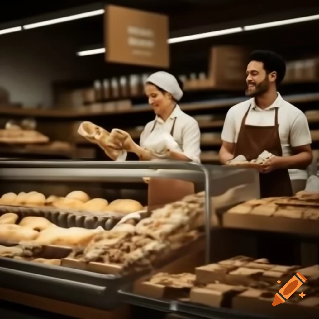 Freshly baked goods displayed in a bakery on Craiyon