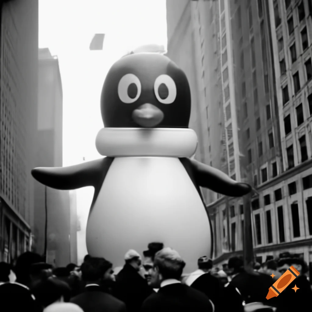 Pororo the little penguin giant inflatable float at macy's thanksgiving ...