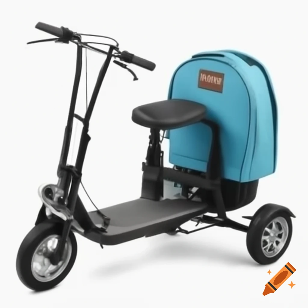 Compact foldable scooter design made of 4mm profile pipe on Craiyon