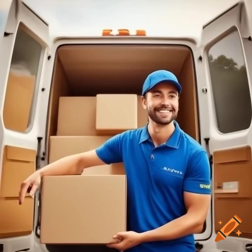 Courier pickup service illustration on Craiyon